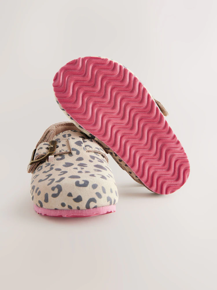 Animal Print Leather Clogs