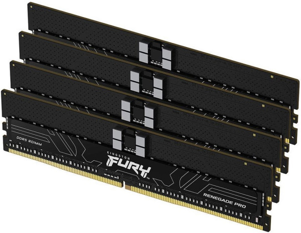 DDR5 128GB (4x32GB) 5600MHz [FURY RENEGADE PRO], ECC Registered DIMM, CL28 1.1V, 288-Pin 2Rx8, Memory Kit, PnP, EXPO ( KF556R28RBE2K4-128 )