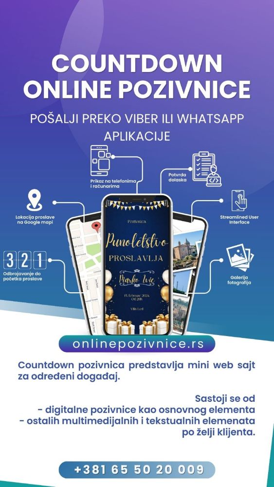 Online pozivnica za rođendan – CountDown