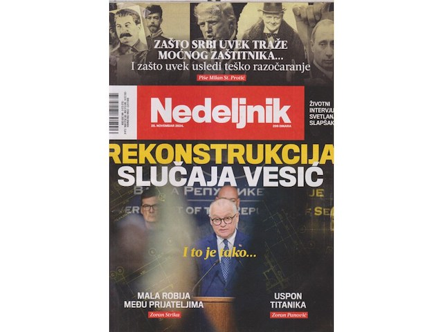 REKONSTRUKCIJA SLUČAJA VESIĆ NEDELJNIK 28. novembar `24