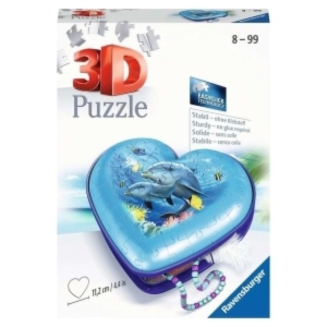 RAVENSBURGER PUZZLE 3D KUTIJA SRCE SA DELFINIMA RA11172