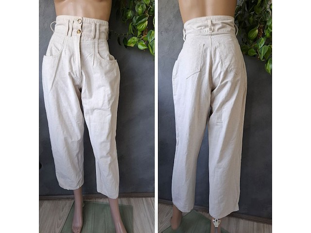 Vintage pantalone pamuk/lan struk 31,5 cm