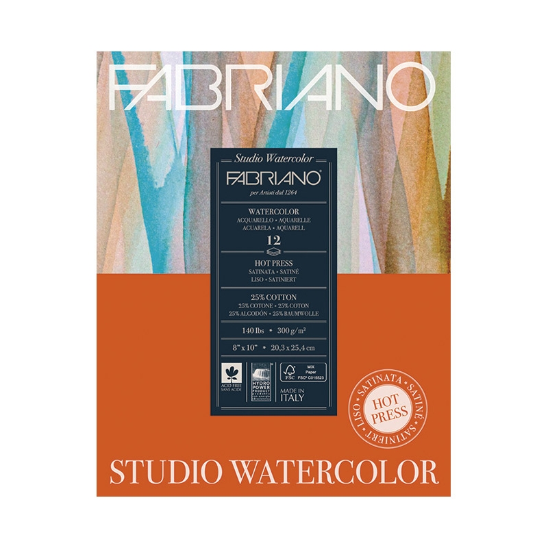 Blok Studio watercolour 20,3x25,4cm 12L 300g Fabriano 19123001