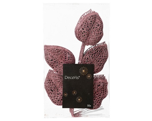 NG cvet - GLITTER LEAF 1pcs 36cm 029326 - Rose - KMG