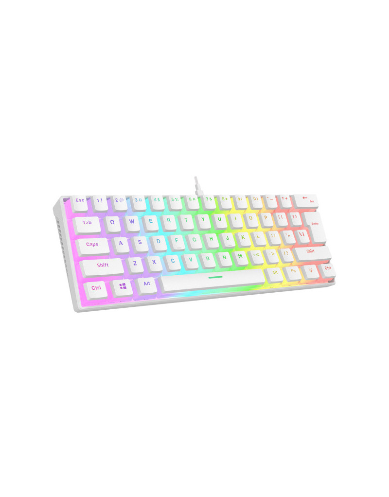 Tastatura USB-C Rampage RADIANT K11 Red Switch US RGB bela