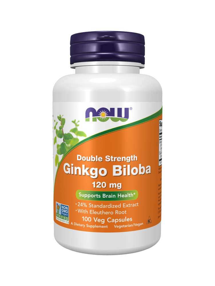 Ginkgo Biloba Double Strength 120 mg, Now Foods, 100 veg kapsula