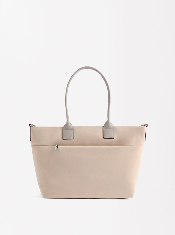 Velvety effect tote bag L