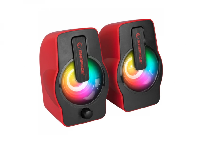 Zvučnici 2.0 Rampage RMS-G7 FALSETTO 6W RGB USB crvena