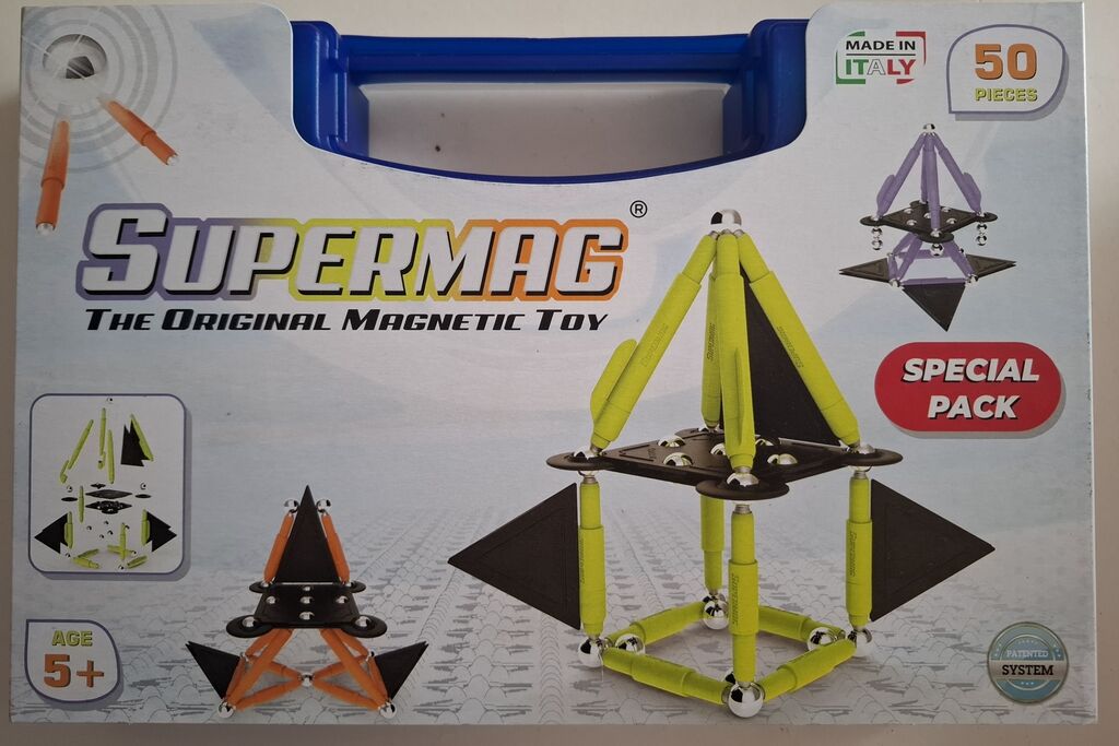 Supermag the original magnetic toy 50 pieces novo u kutiji slaganje