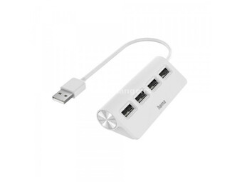 USB HUB Hama 4 porta USB A 2.0 beli