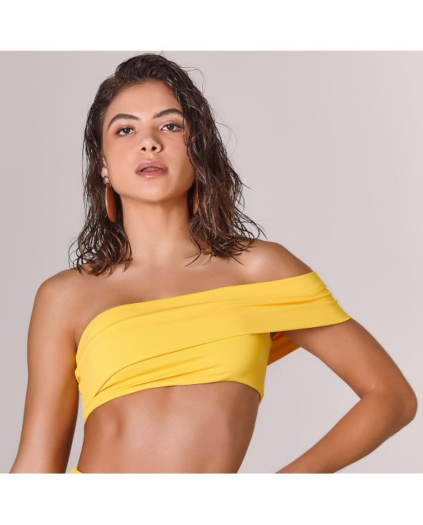 Top Biquini Off Shoulder Amarelo