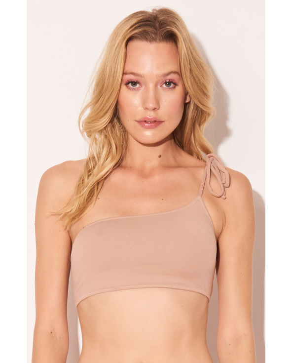 Nudebeiges Asymmetrisches Crop-Top - Top Assimetrico Casulo