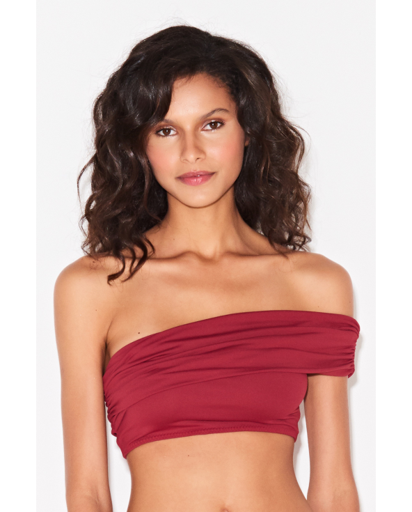 Dunkelrotes Asymmetrisches Crop-Top - Top Crop Vermelho