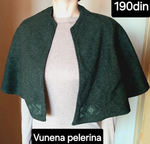 Vunena pelerina zelene boje