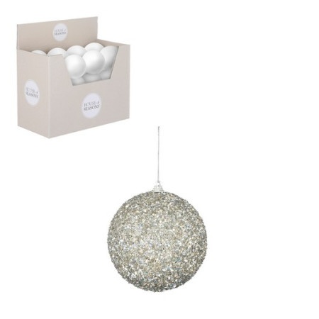 Dekordom novogodišnja dekoracija - hanging bauble 10cm 1143434 - silver - edl ( 041405 )