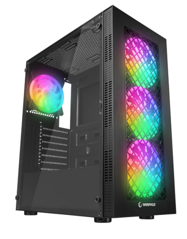 Kuciste Rampage PLAID V1 Mesh Glass 4x12cm Auto RGB