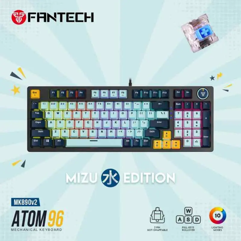 Tastatura Mehanicka Gaming Fantech MK890 RGB Atom MK96 SkyBlue Blue switch