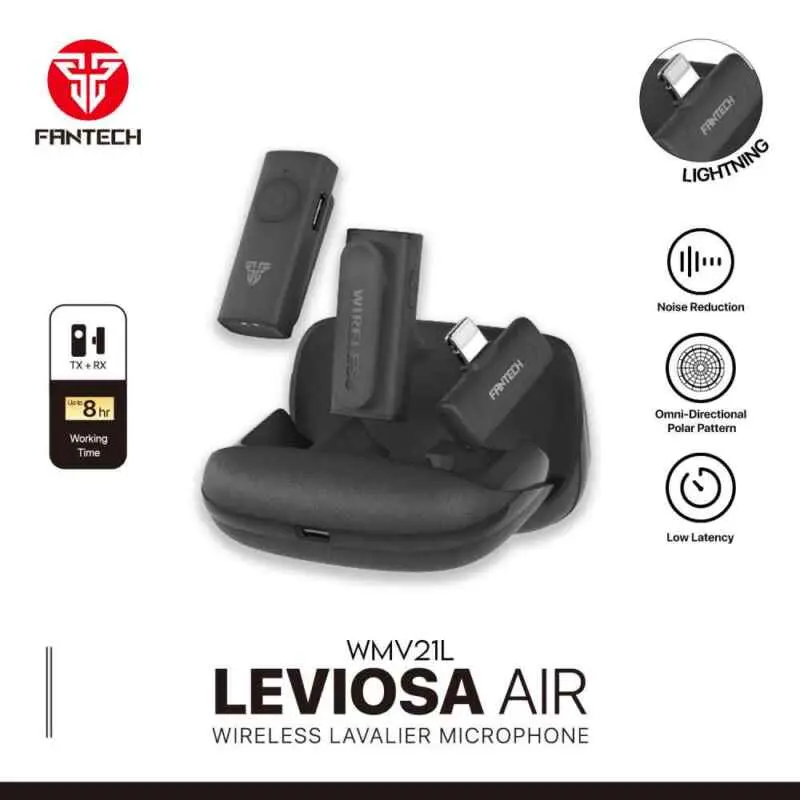 Mikrofon Bežični Fantech Lavalier Leviosa Air WMV21L Dual Mic Lightning