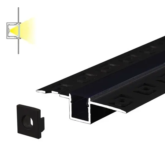 MITEA Aluminijumski profil za LED trake MA639-CC ugradni set sa crnim difuzorom 52.5x13x2000mm