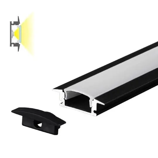 MITEA Aluminijumski profil za LED trake M508-C ugradno-nadgradni set sa difuzerom 2000x24.7x7mm crni