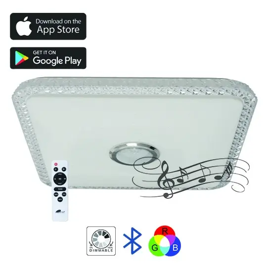 MITEA LED SMD plafonjera sa zvučnikom 5W M205439-BT/WRGB 2x32W bluetooth, Android/iOS APP iLink smart (muzička plafonjera) 435x435mm