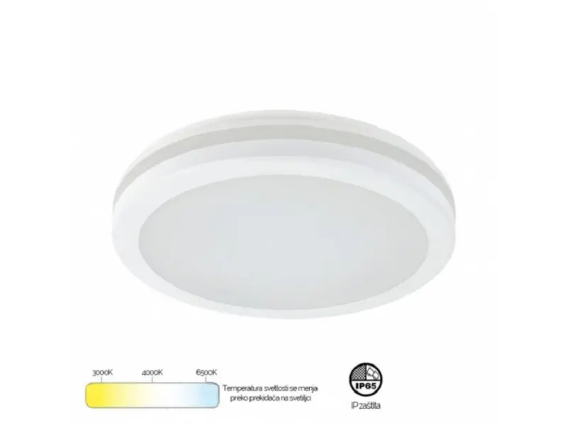 BBLINK X09-300-24W Plafonjera, LED, 3000/4000/6500K, IP65, Bela