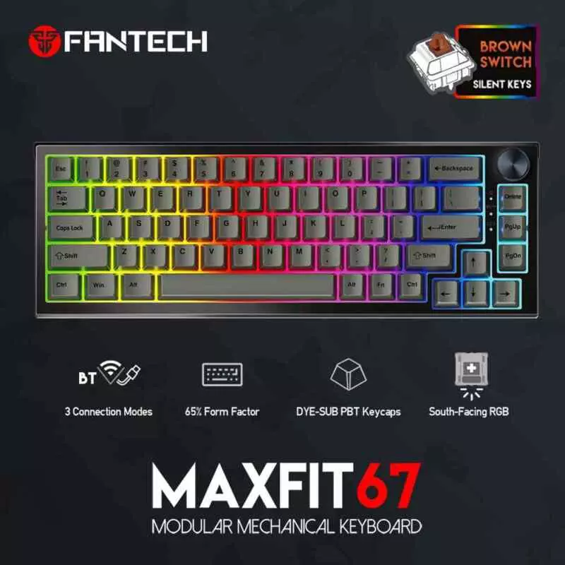 Tastatura Mehanicka Gaming Fantech MK858 RGB Maxfit67 crna brown switch