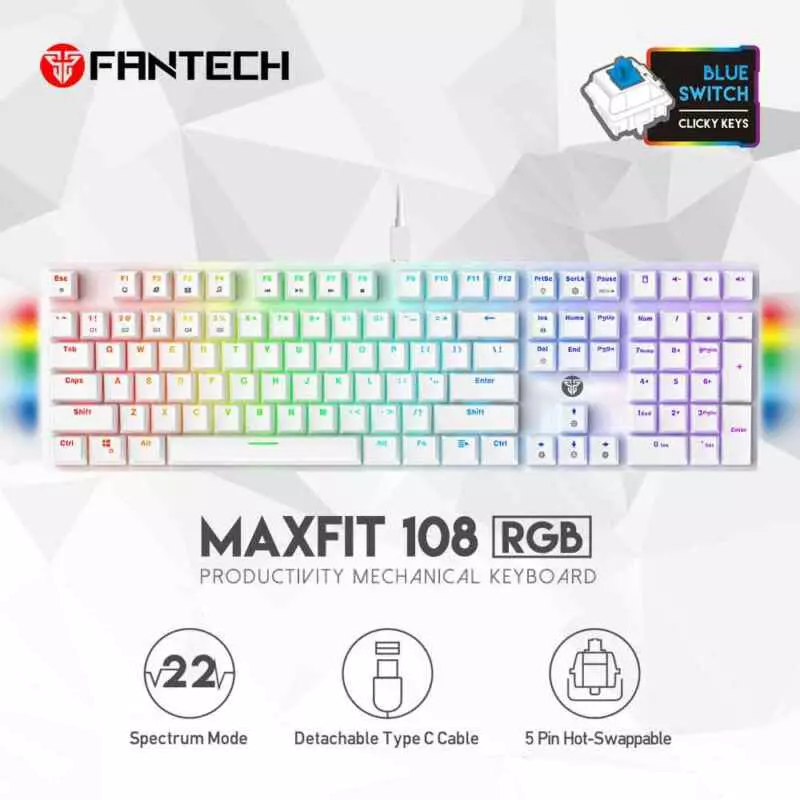 Tastatura Mehanicka Gaming Fantech MK855 RGB Maxfit 108 Space Edition Blue switch