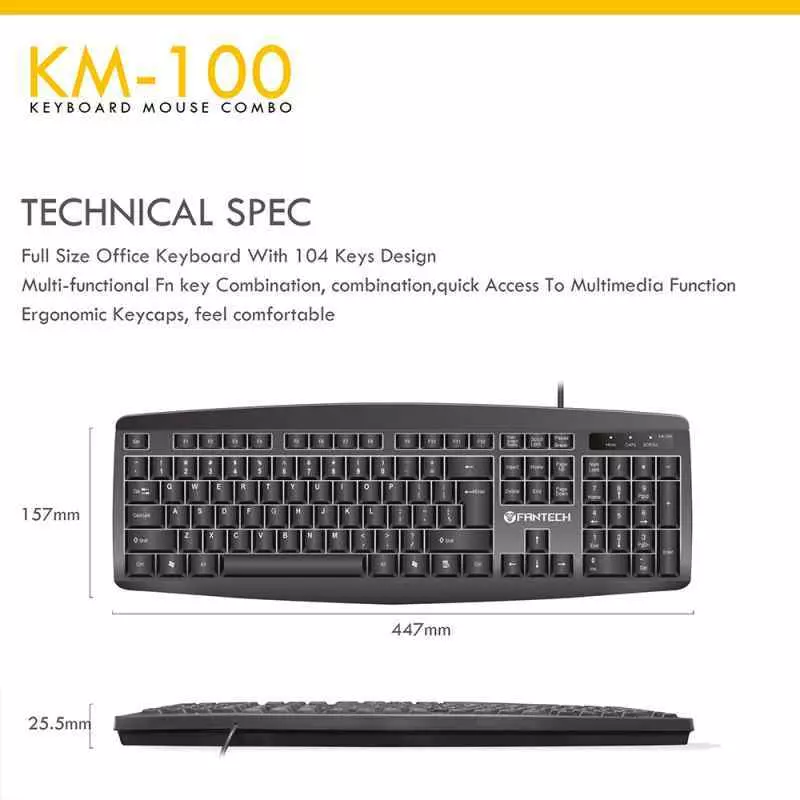 Combo mis i tastatura Fantech KM-100 crni