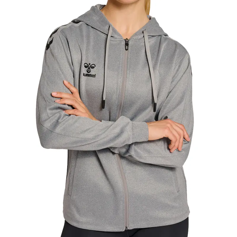 HUMMEL Ženski duks Hmlcore Xk poly zip hood sweat, Sivi