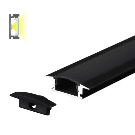 MITEA Aluminijumski profil za LED trake nadgradni set sa difuzerom M508-CC 2000x24.7x7mm crni