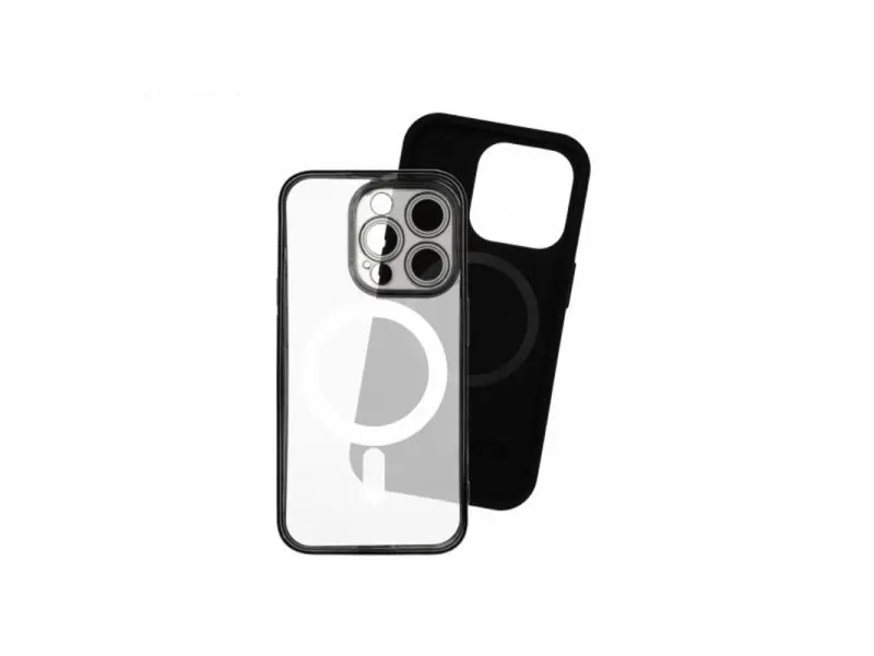 JUST IN CASE 2u1 Maske za mobilni telefon iPhone 15 Plus Pro, MAG MIX, Crne, Providne