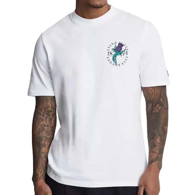 LYLE AND SCOTT Muška majica Thistle flora print, Bela