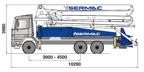 Sermac na šasiji Mercedes-Benz Arocs pumpa za beton