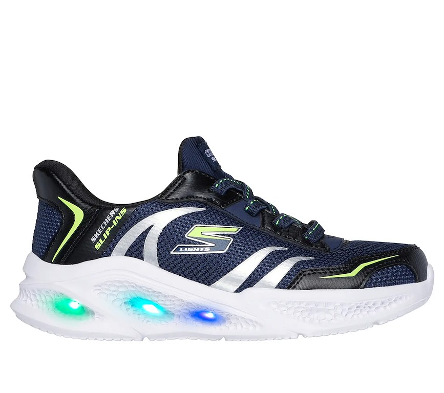 Skechers Patike za dečake Meteor-Lights-Brisk-Beams, Slip-Ins, 403848L-NVBK, Teget