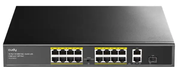 CUDY Sigurnosna kamera FS1018PS1 16-Port 10/100M PoE+ Switch, 1Gbit Uplink bela