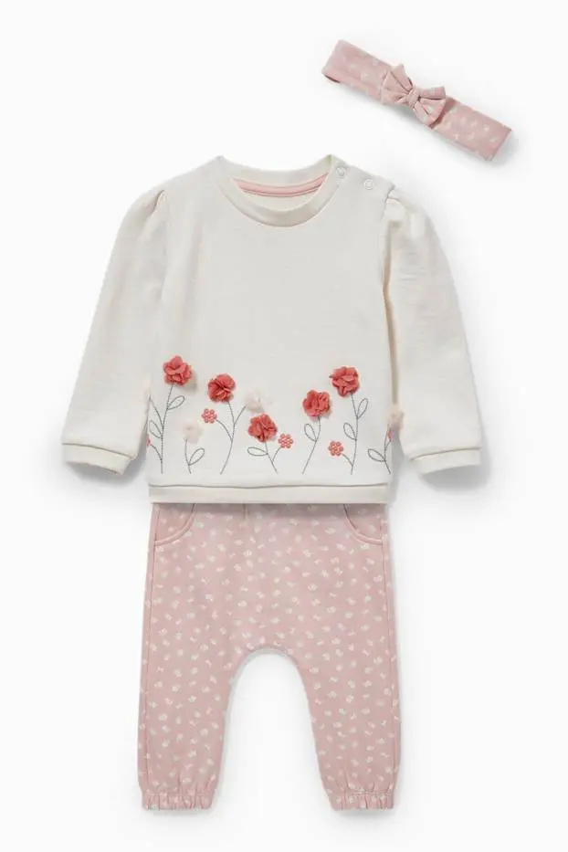 C&A Komplet za bebe, Belo - roze