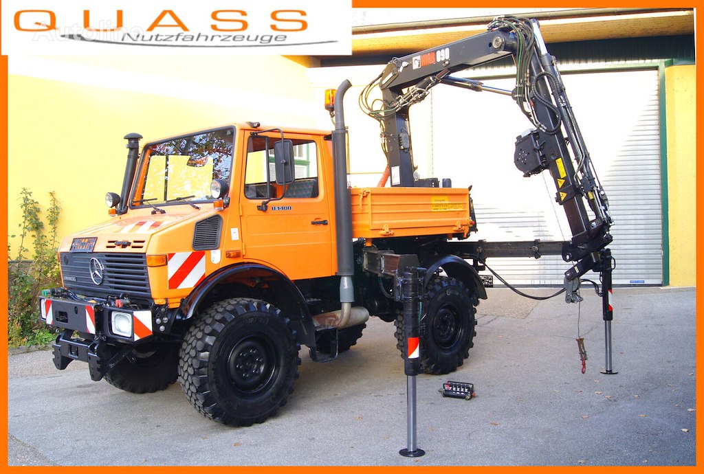 Mercedes-Benz Unimog U 1400 / HIAB 090 +Seilwinde+Greifer/Schneepflug kiper