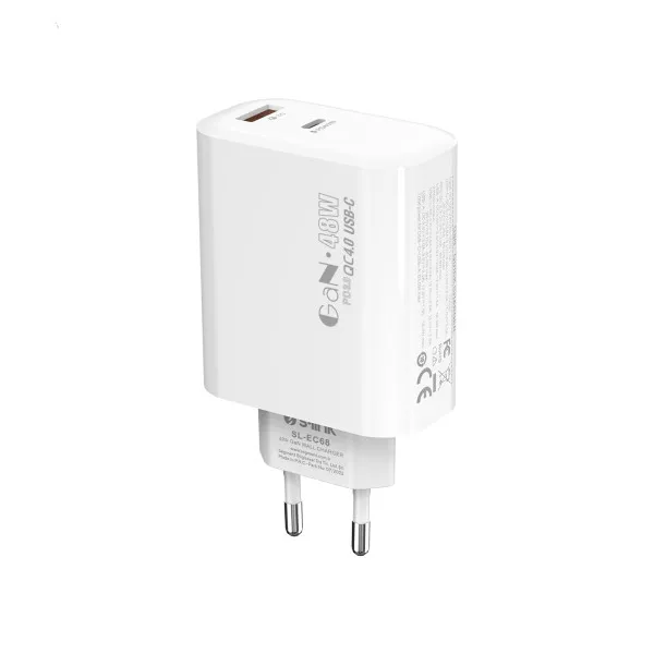 Strujni adapter S-link SL-EC68 45W PD30W/QC 18W USB-A/USB-C Brzo punjenje