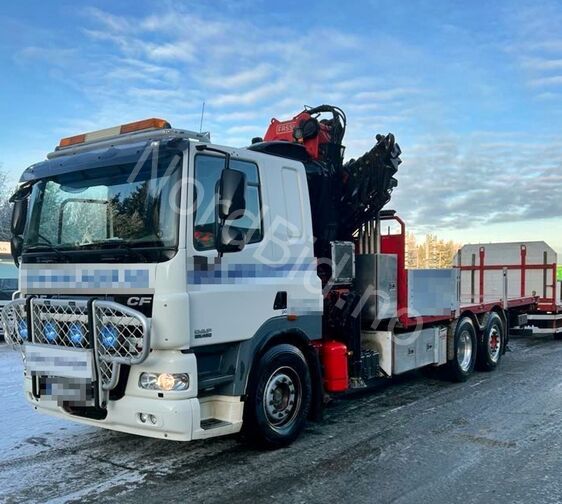 DAF CF 85.460 *6x2 *FASSI 4500+WINCH *25m *BED 6.5+1.2m *TOP ZUSTAND kamion s ravnom platformom