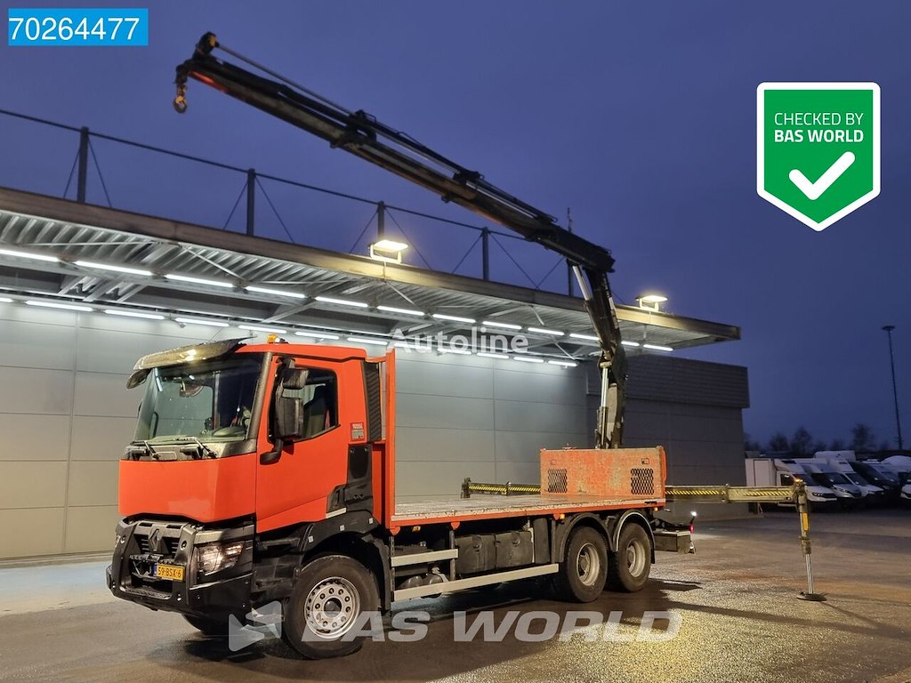 Renault C 430 6X4 Kran X-HIDUO 188 Big-Axle Crane Retarder Euro 6 kamion s ravnom platformom