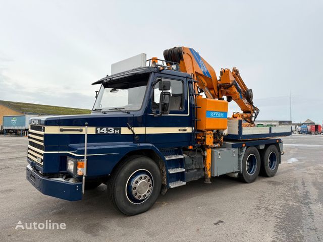 Scania T143-420 V8 6x4 / Crane Effer 52N Fly Jib 4+4+1 kamion s ravnom platformom