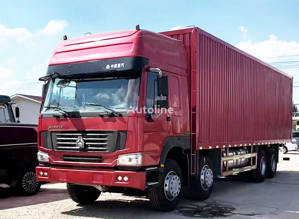 Sinotruk Howo 8x4 Cargo Box Truck 371hp 12 Wheeler kamion furgon