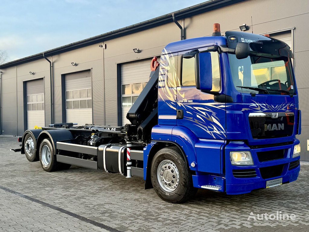 MAN TGS TGX 26.360 / E5 / hakowiec + HDS żuraw HMF 1420 z pi kamion rol kiper