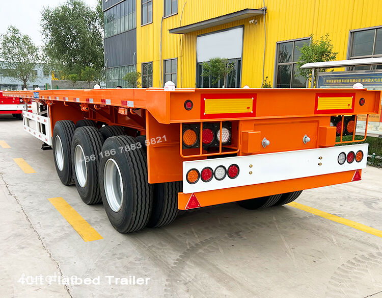 Nova Titan Tri Axle 40ft Semi Truck Flatbed Trailer for Sale in Congo poluprikolica sa ravnom platformom