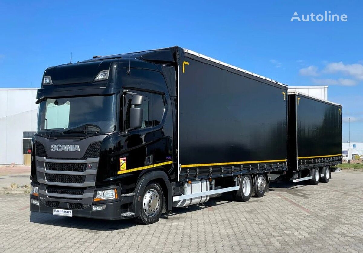 Scania R410 / ZESTAW TANDEM 120 M3 / 7,75 M + 7,75 M / SALON PL kamion sa klizna zavesa cerada