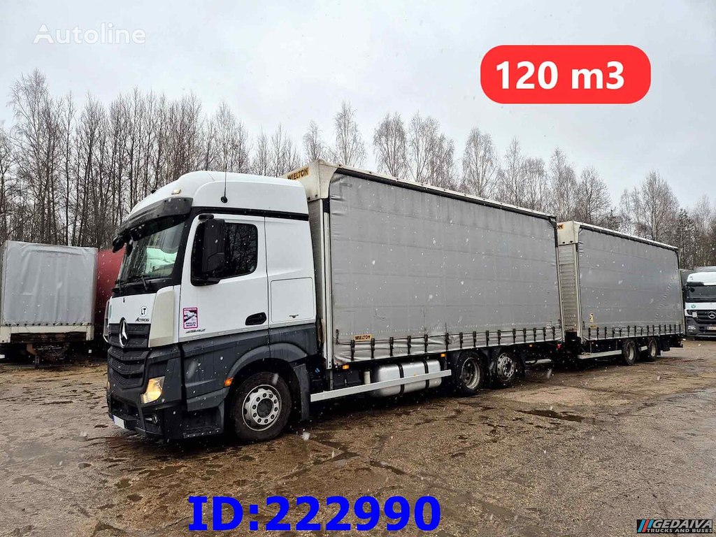 Mercedes-Benz Actros 2542 kamion sa klizna zavesa cerada + prikolica sa kliznom ceradom