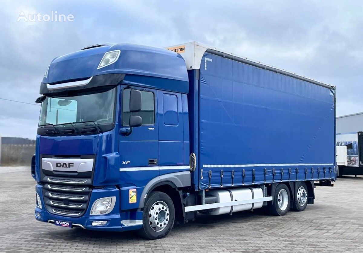 DAF XF 480 / PRZESTRZENNY 60M3 / 7,75 M / SALON PL kamion sa klizna zavesa cerada