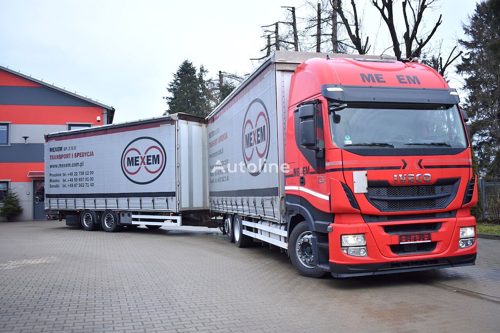 IVECO Stralis 460 E6 Zestaw Tandem 120 m³ *Przejazdowy * Przestrzenny kamion s ceradom + prikolica sa ceradom