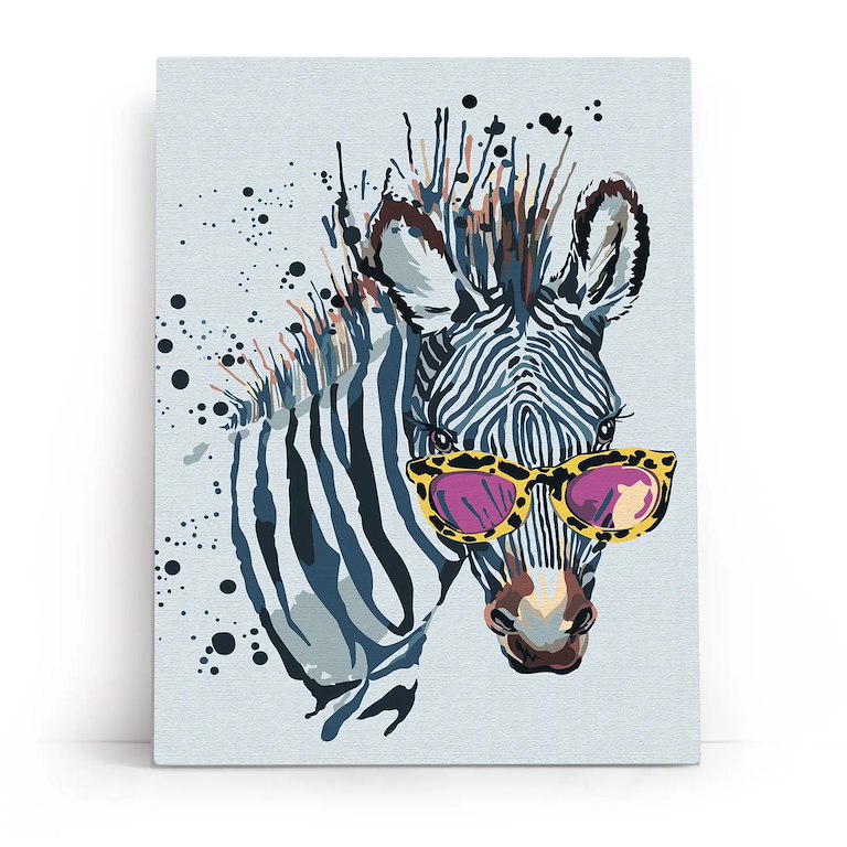 VARVIKAS Slika po brojevima - Zebra with Glasses 30x40 cm